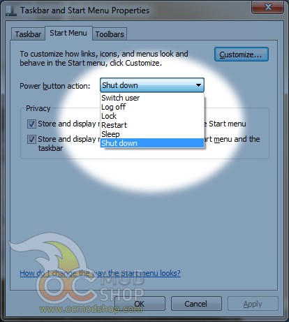 Cambiar la acción del botón de apagado en Windows 7 - islaBit