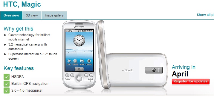 El HTC Magic empezará a venderse en abril - islaBit