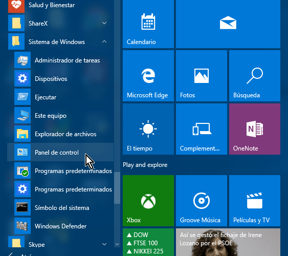 Panel de control en la Actualización de Windows 10 Creators - islaBit