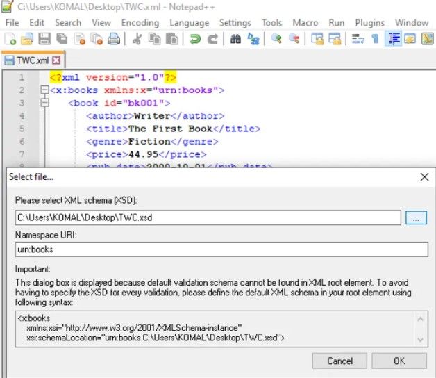 Cómo validar XML con XDS en Notepad++ - islaBit